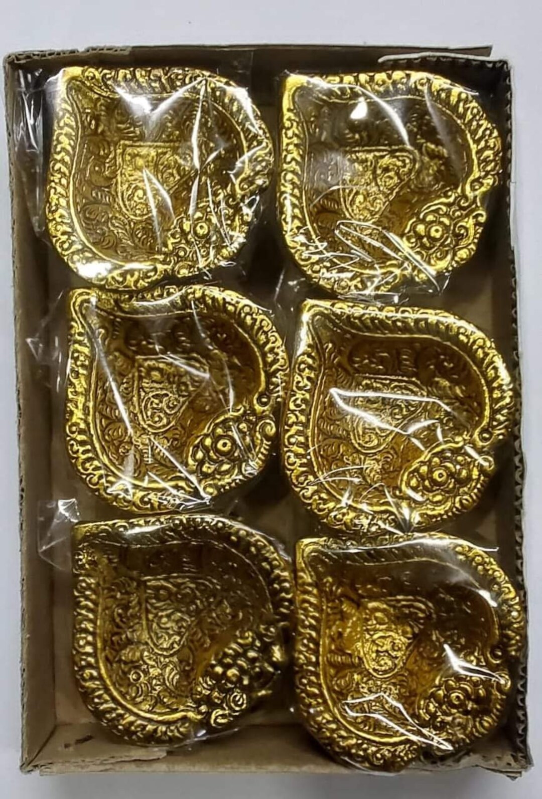 Indian Traditional Return Gifts for Pooja Set of 6 German Silver Gold ...
