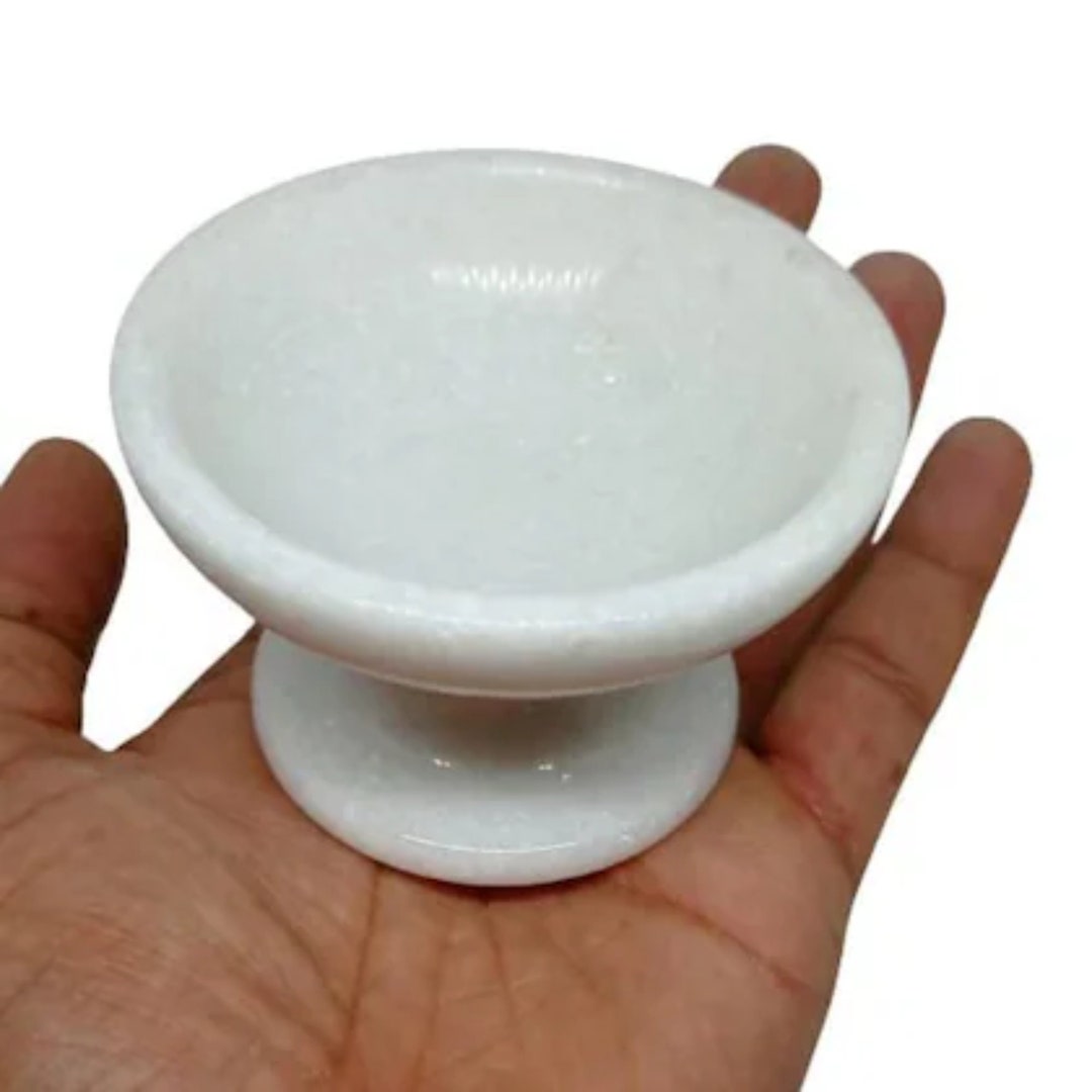 Pair of Marble Diya for Pooja at Home or Office or Diwali or Ganesh ...