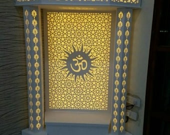 CNC Laser Cut Design DXF File for Mandir for God Prayer Room Pooja Room ...