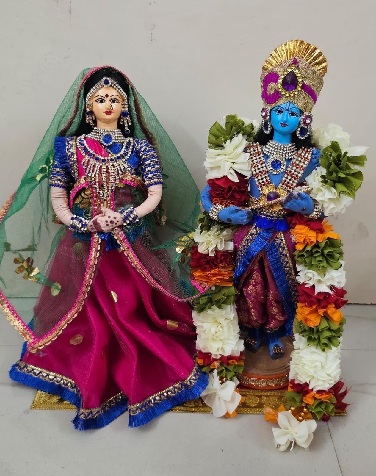 Handmade Radha Krishna Dolls Decor Customised Set Imported Doll ...