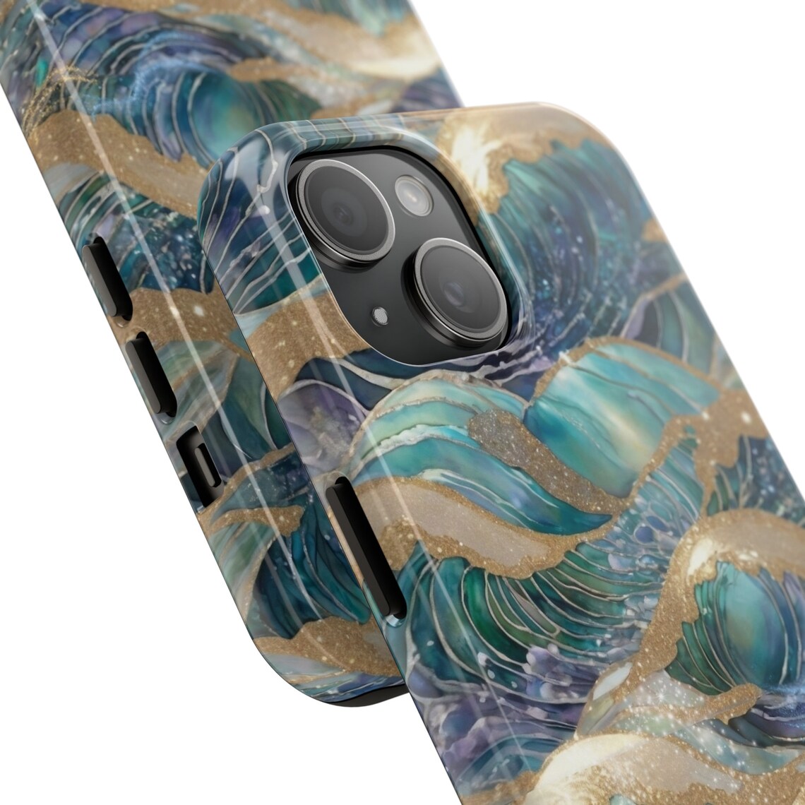 Ocean Waves Stained Glass Illusion Phone Case, Beach Vibes Phone Cover ...