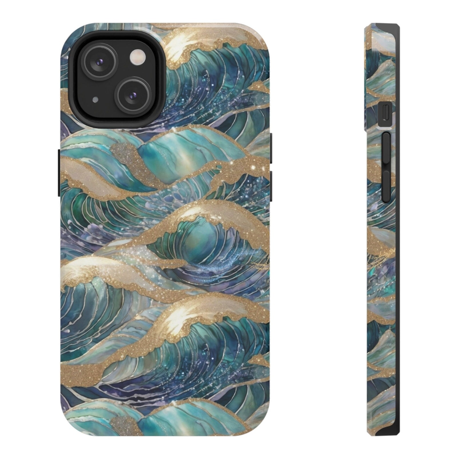 Ocean Waves Stained Glass Illusion Phone Case, Beach Vibes Phone Cover ...