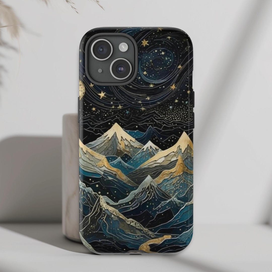 Mountain Outdoor Phone Case, Forest Phone Cover, Starry Night ...