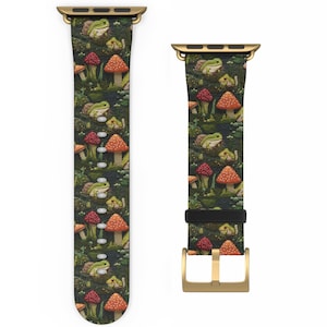 Frogs and Mushroom Apple Watch Band Cottagecore Forest Watch Strap 41mm ...