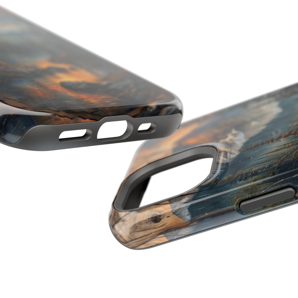 Mountains and Forest Faux Painted Wood Phone Case| Wooden Effect Phone ...