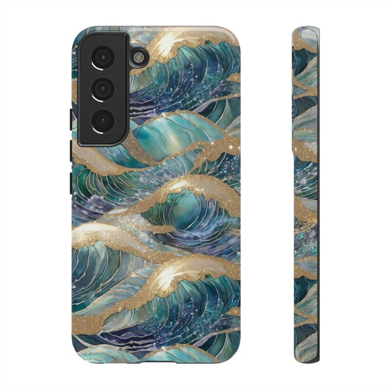 Ocean Waves Stained Glass Illusion Phone Case, Beach Vibes Phone Cover ...