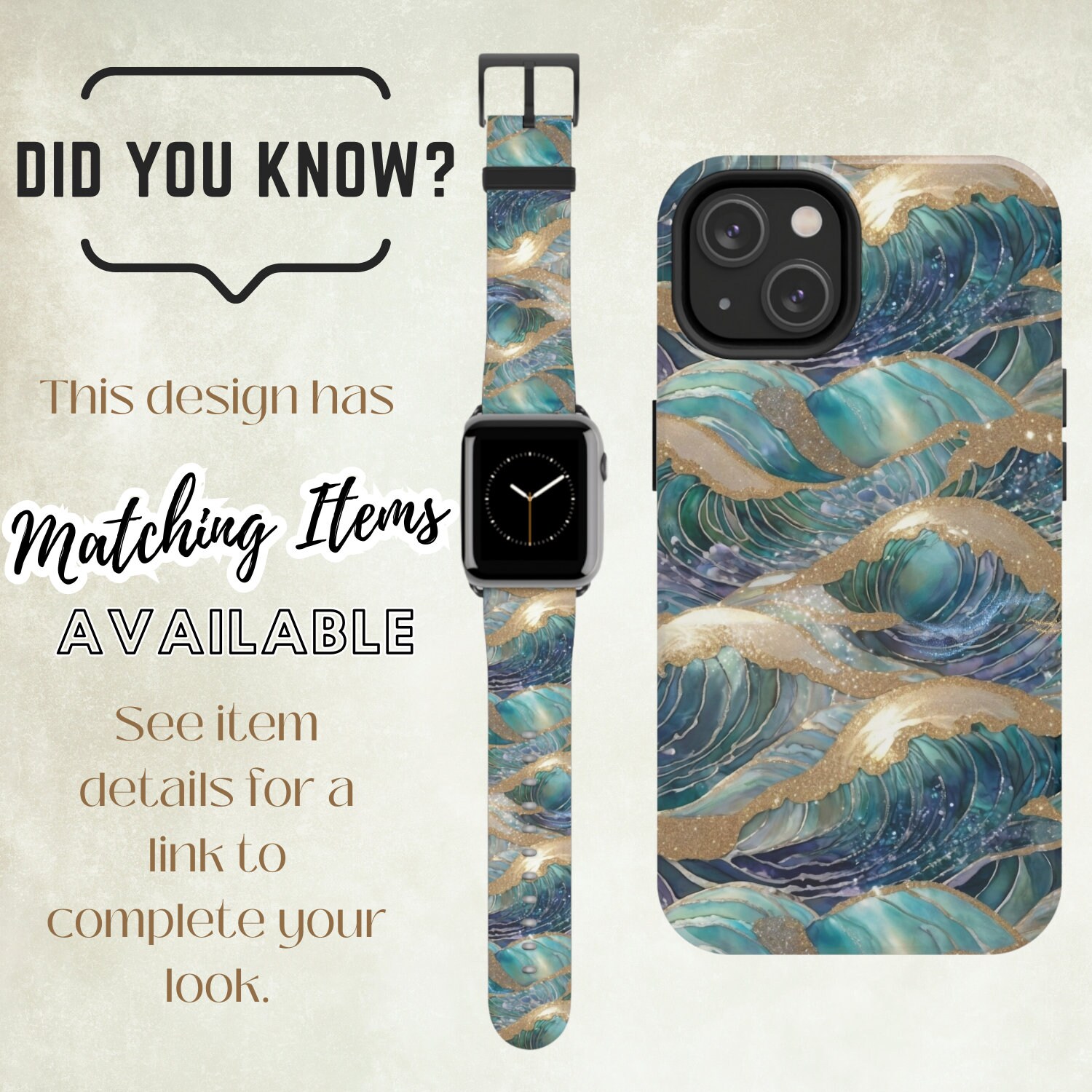 Ocean Waves Stained Glass Illusion Phone Case, Beach Vibes Phone Cover ...