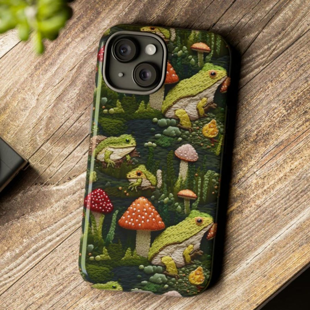 Frogs and Mushroom Phone Case Cottagecore Forest iPhone 15 13 14 ...