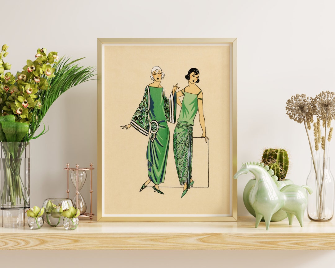 Downloadable Prints | Fashion Sketch | 1920s Flapper Art | Vintage ...