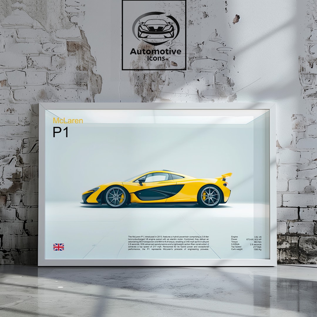 Mclaren P1 Poster English Racing Car Poster Mc Laren Hypercar ...