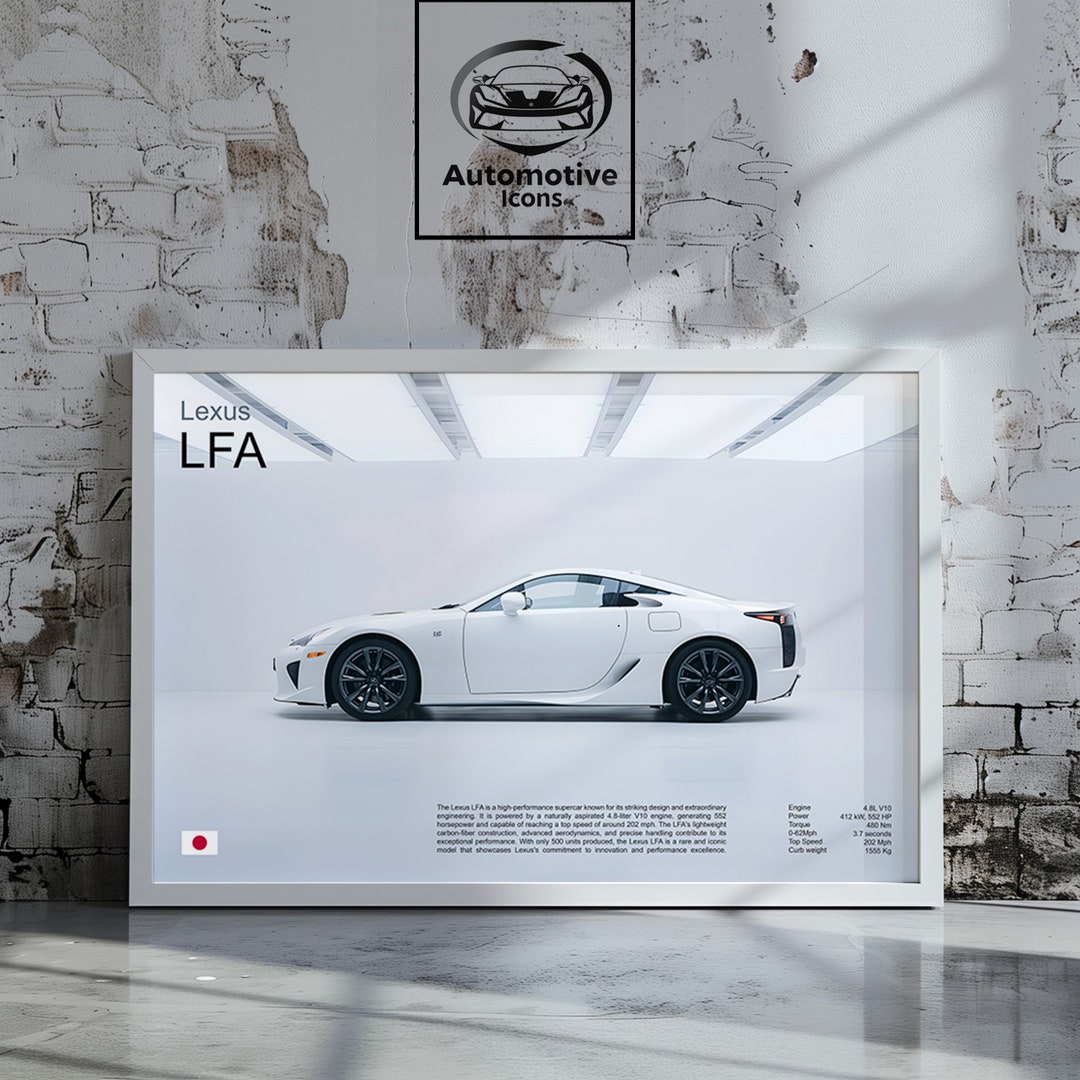 Lexus LFA Poster Japanese Supercar Wall Art Print, Luxury Car Wall Art ...