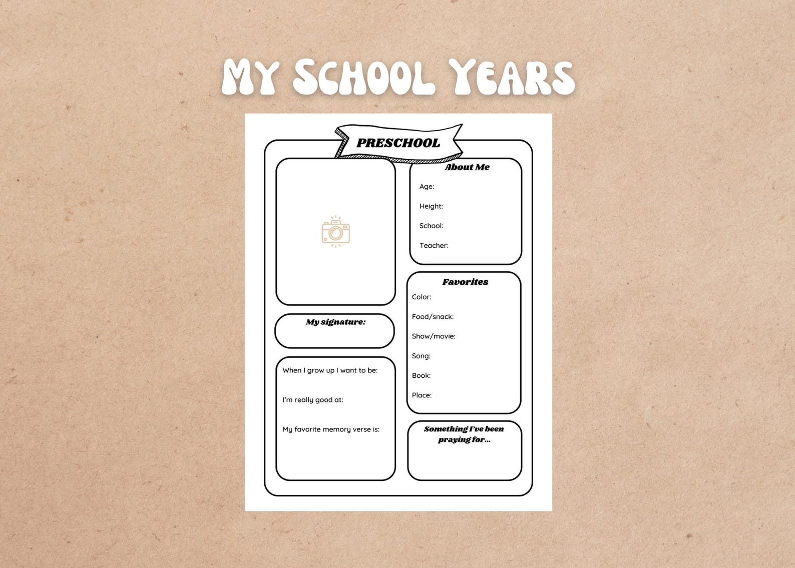 Grade Level Signs, Beginning of School Year Worksheet, Instant Download ...