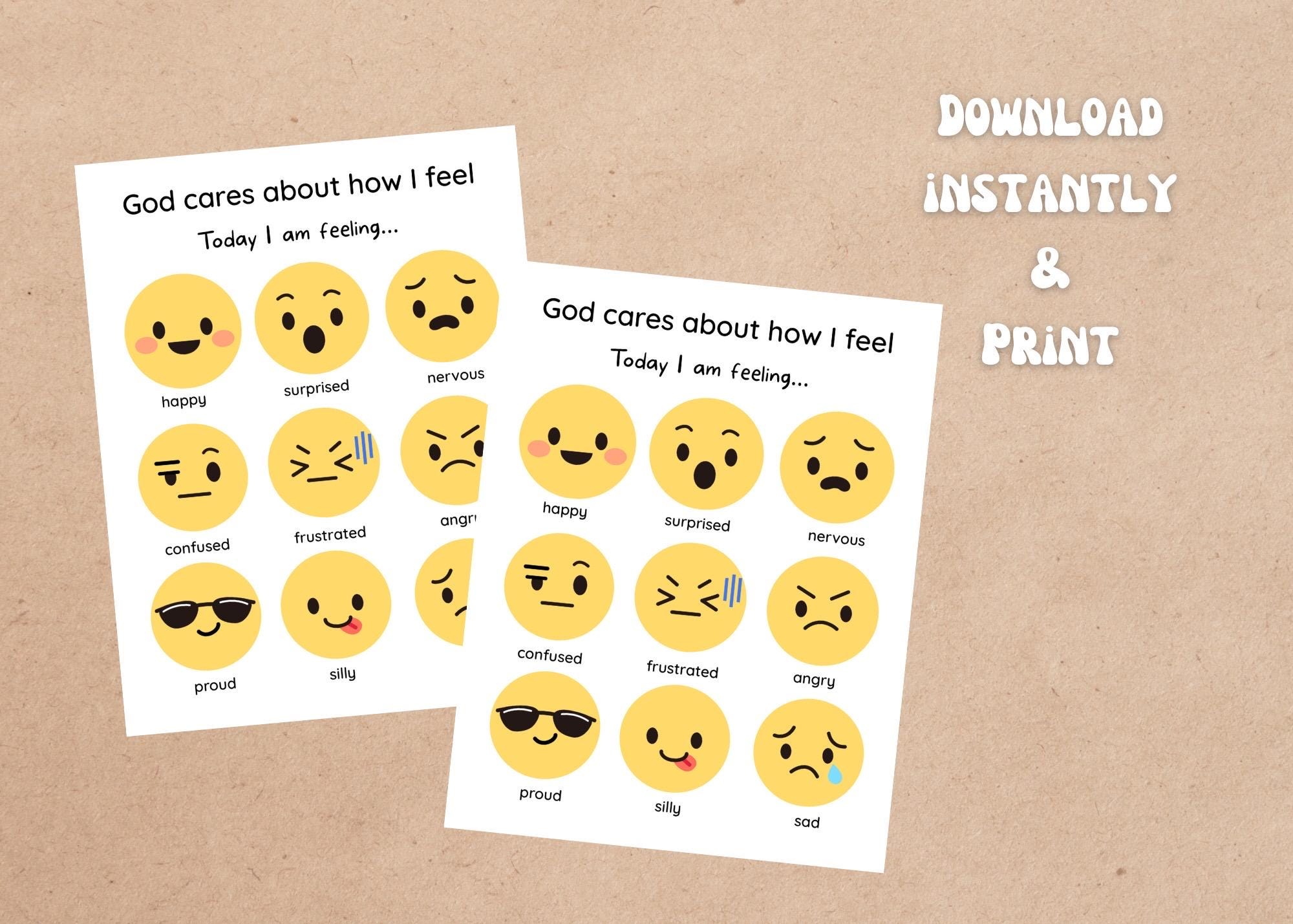 Printable Feelings Chart Poster, Feeling Poster, Wall Hanging Chart ...