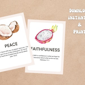 Fruit of the Spirit Scripture Cards, Wall Hangings Bible Study Cards ...