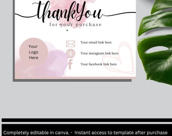 Business Thank You Card Template - Etsy