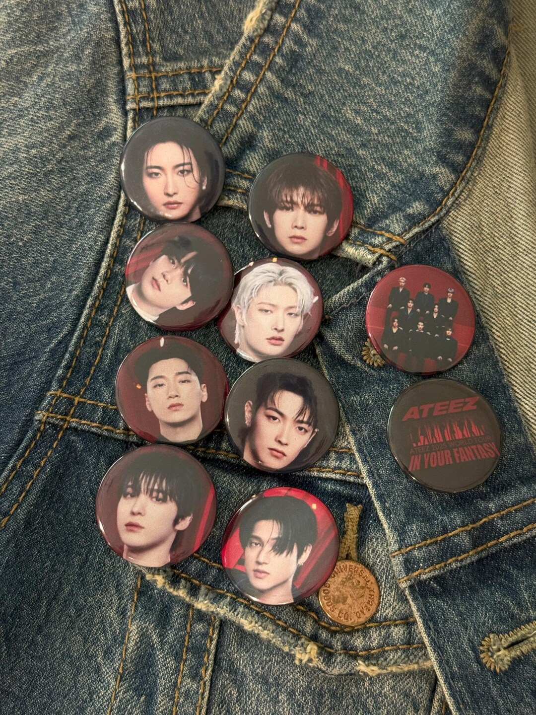 ATEEZ Pinback Buttons, ATEEZ World Tour Buttons 1.25" Button Pins ...