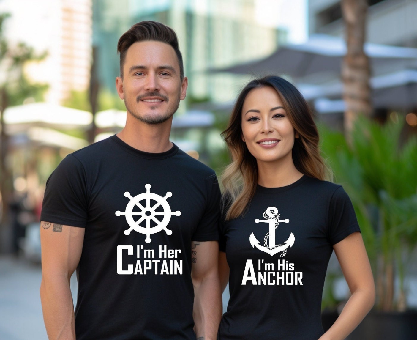 His and Hers PNG & SVG I'm Her Captain/i'm His Anchor, Couple Shirt Design, Cruise Shirt Design ...