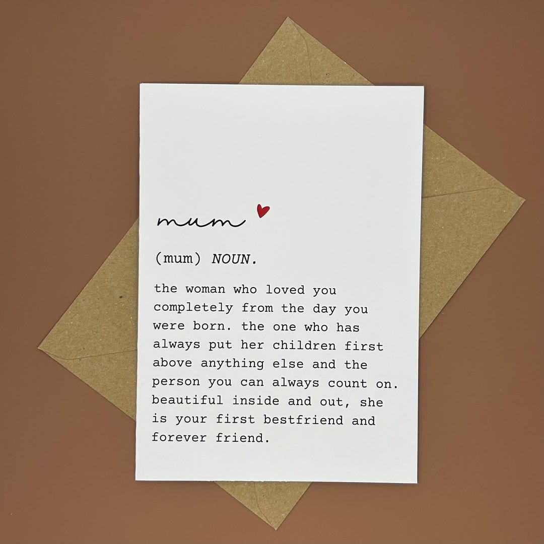 Mum Definition Greeting Card - Etsy