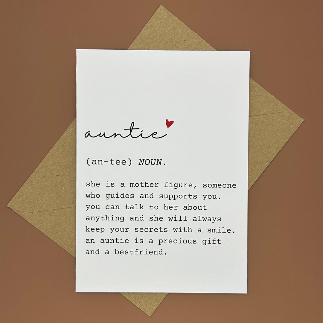 Auntie Definition Greeting Card - Etsy