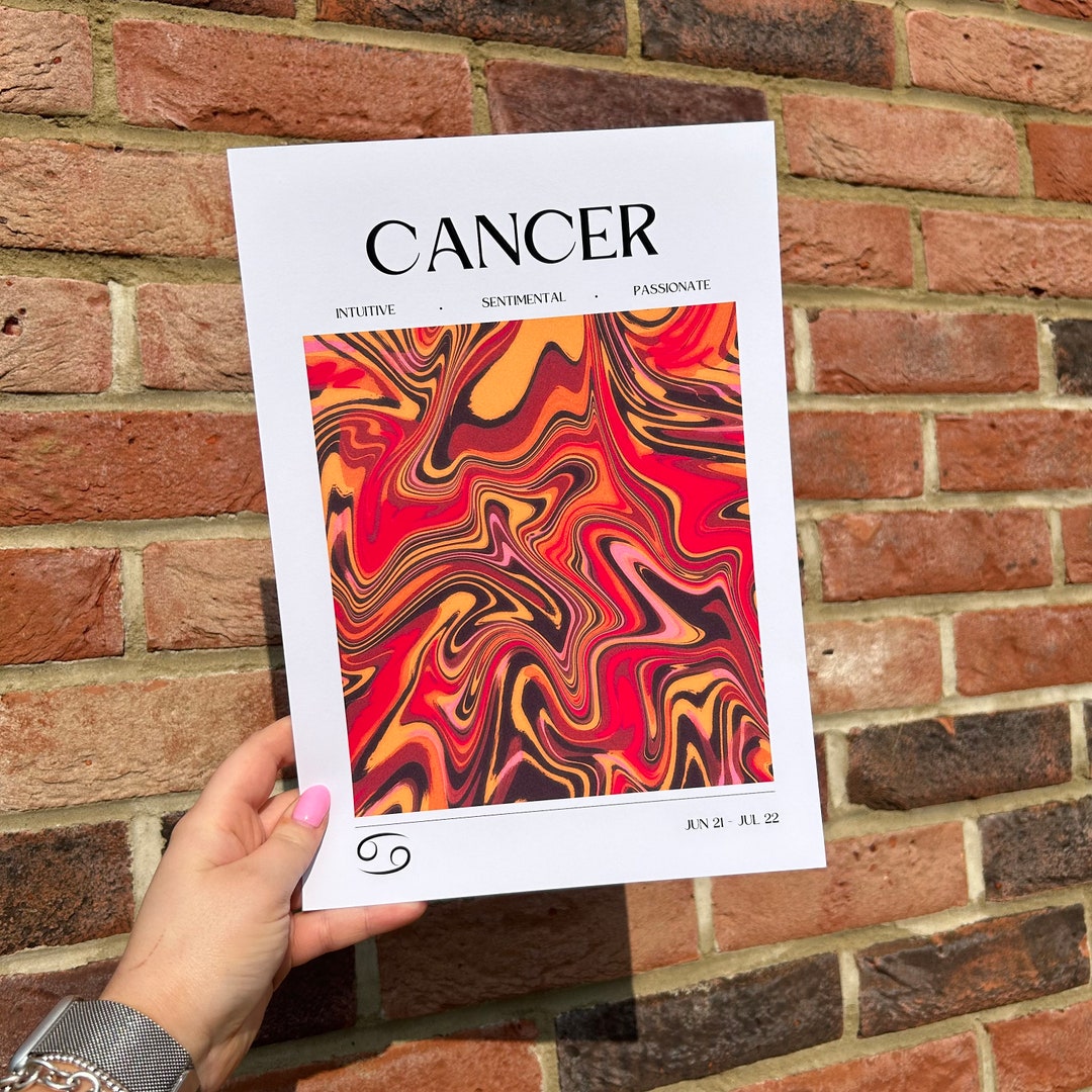 Cancer Star Sign Print | Star Sign Poster | Birthday Gift | Zodiac Sign ...