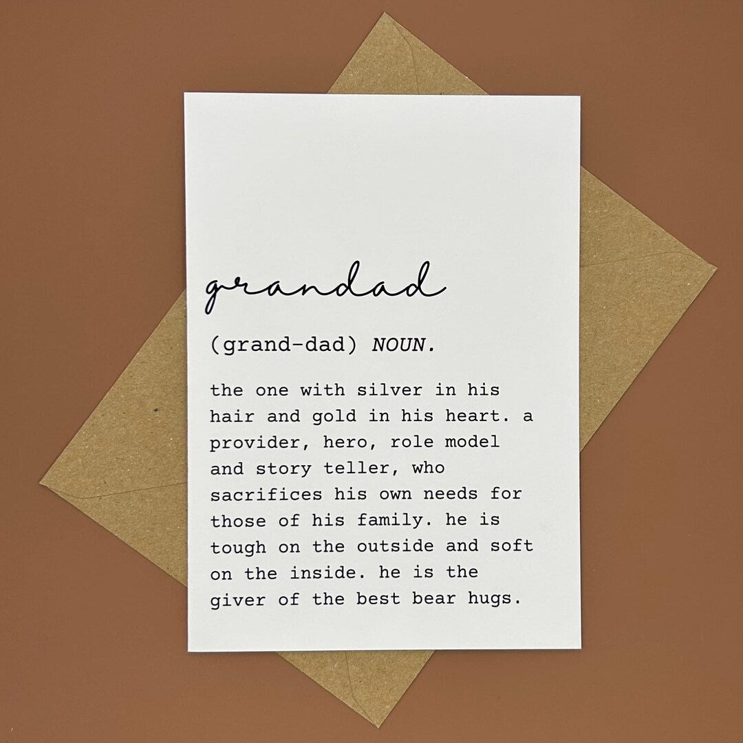 Grandad Definition Greeting Card - Etsy
