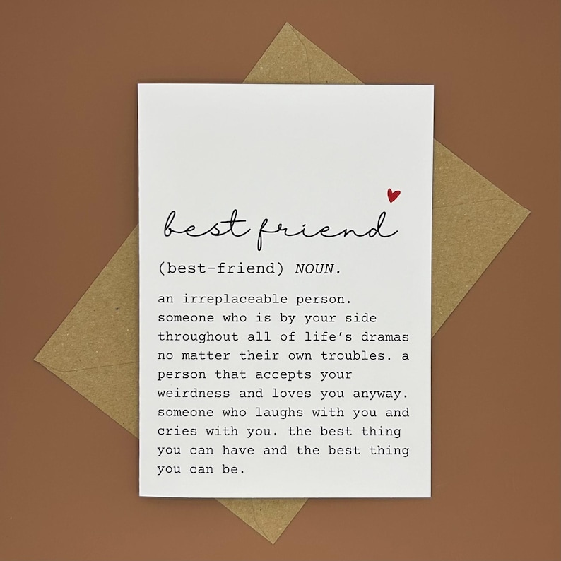 Best Friend Definition Greeting Card - Etsy