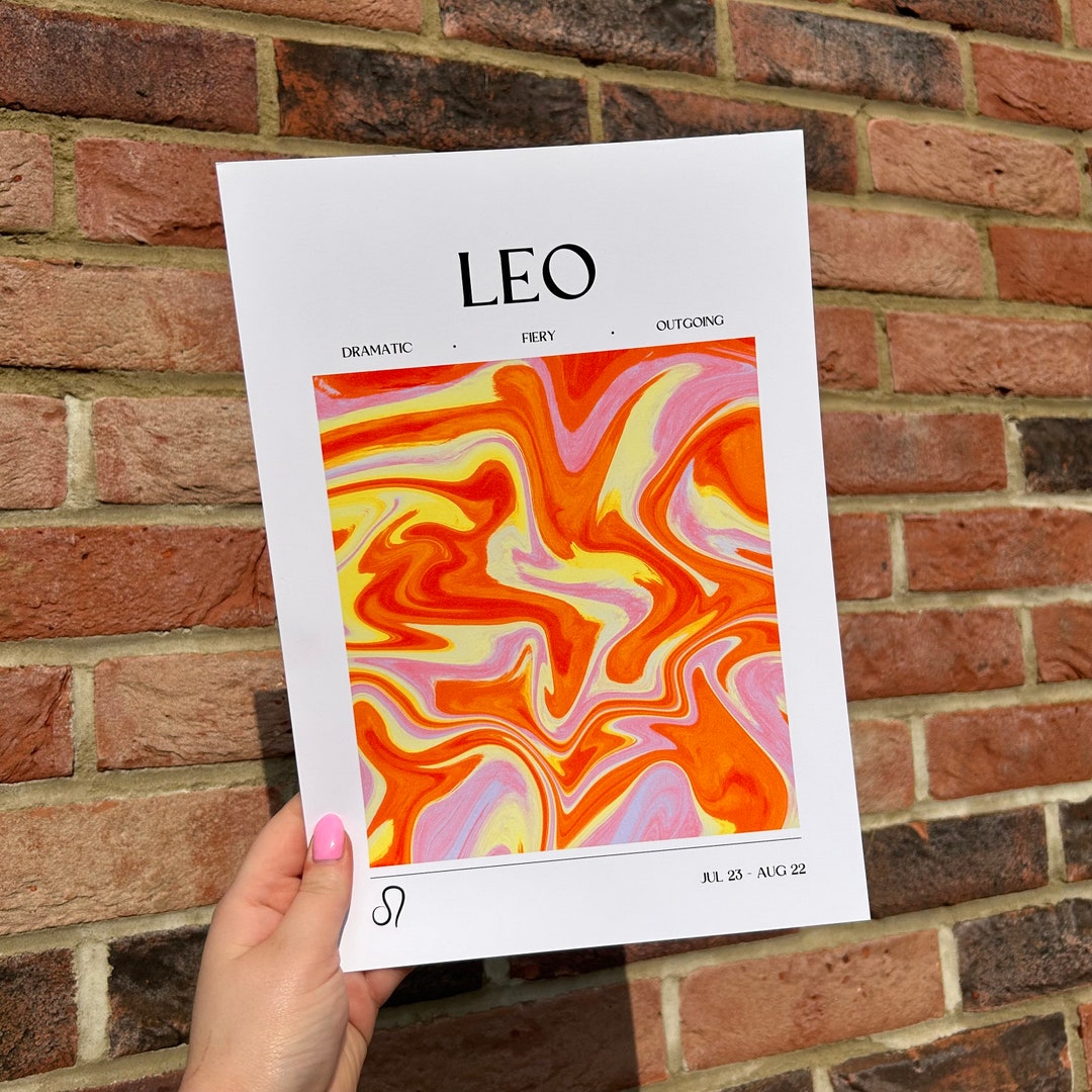 Leo Star Sign Print Star Sign Poster Birthday Gift Zodiac Sign ...