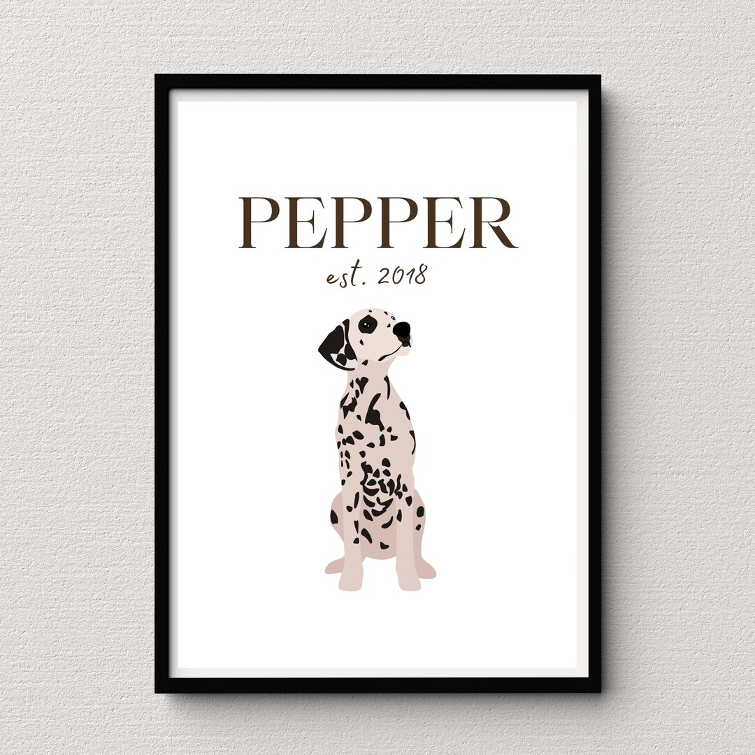 Personalised Dalmatian Pet Print - Etsy