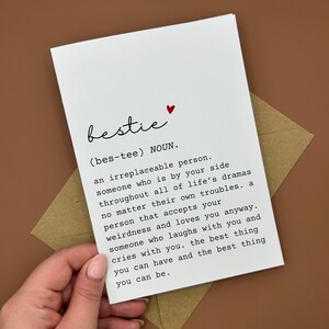 Bestie Definition Greeting Card - Etsy