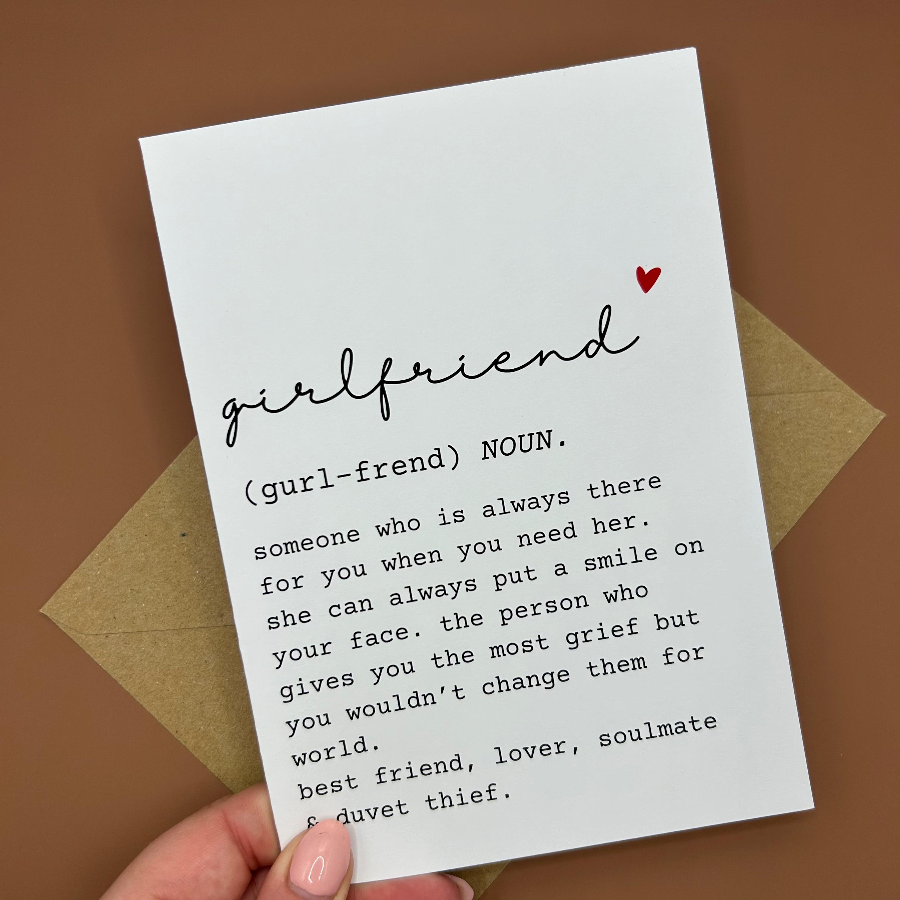 Girlfriend Definition Greeting Card - Etsy
