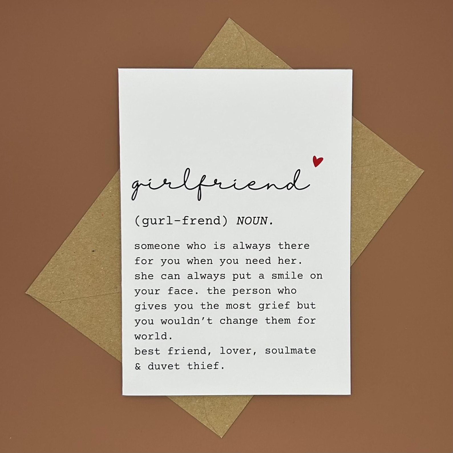 Girlfriend Definition Greeting Card - Etsy