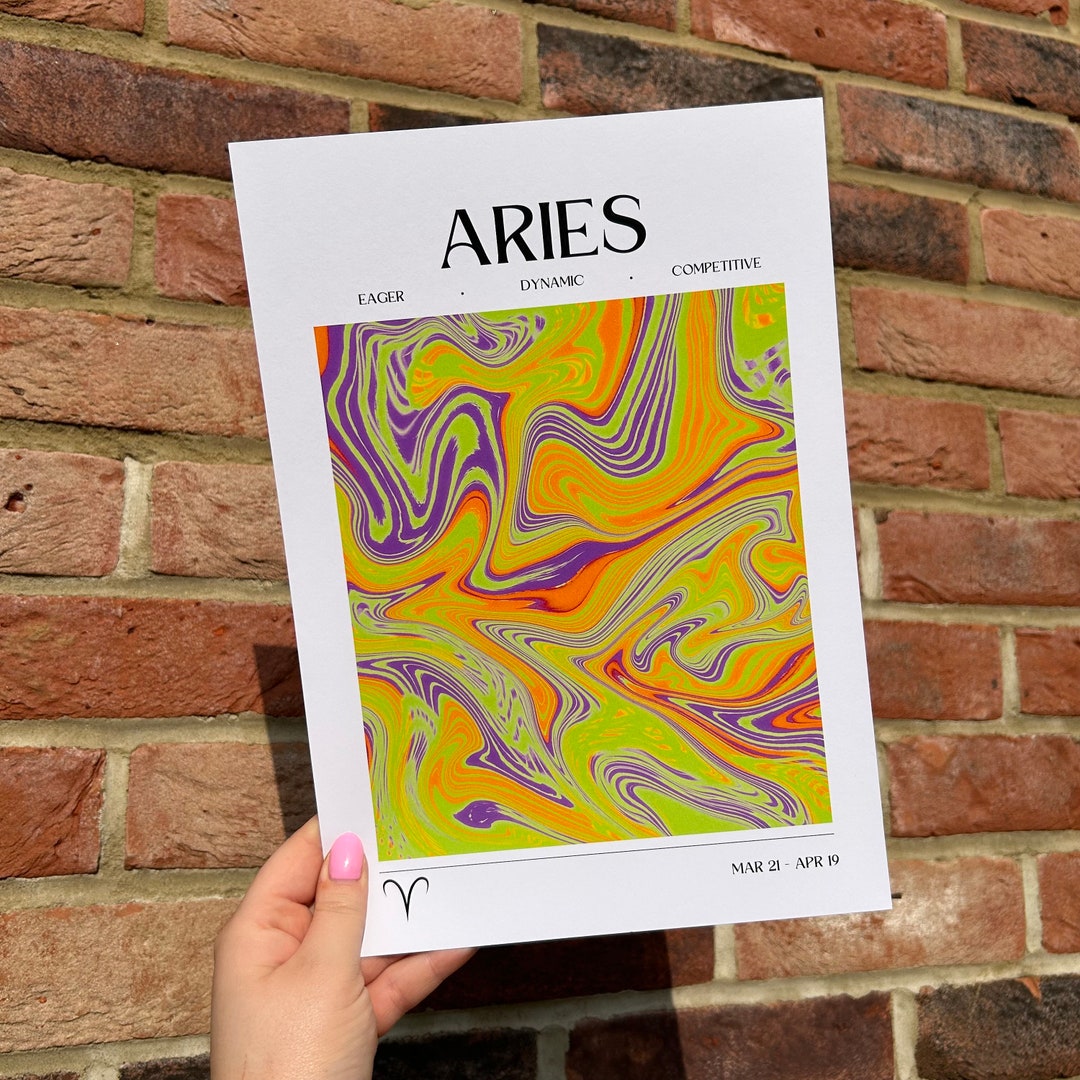 Aries Star Sign Print | Star Sign Poster | Birthday Gift | Zodiac Sign ...