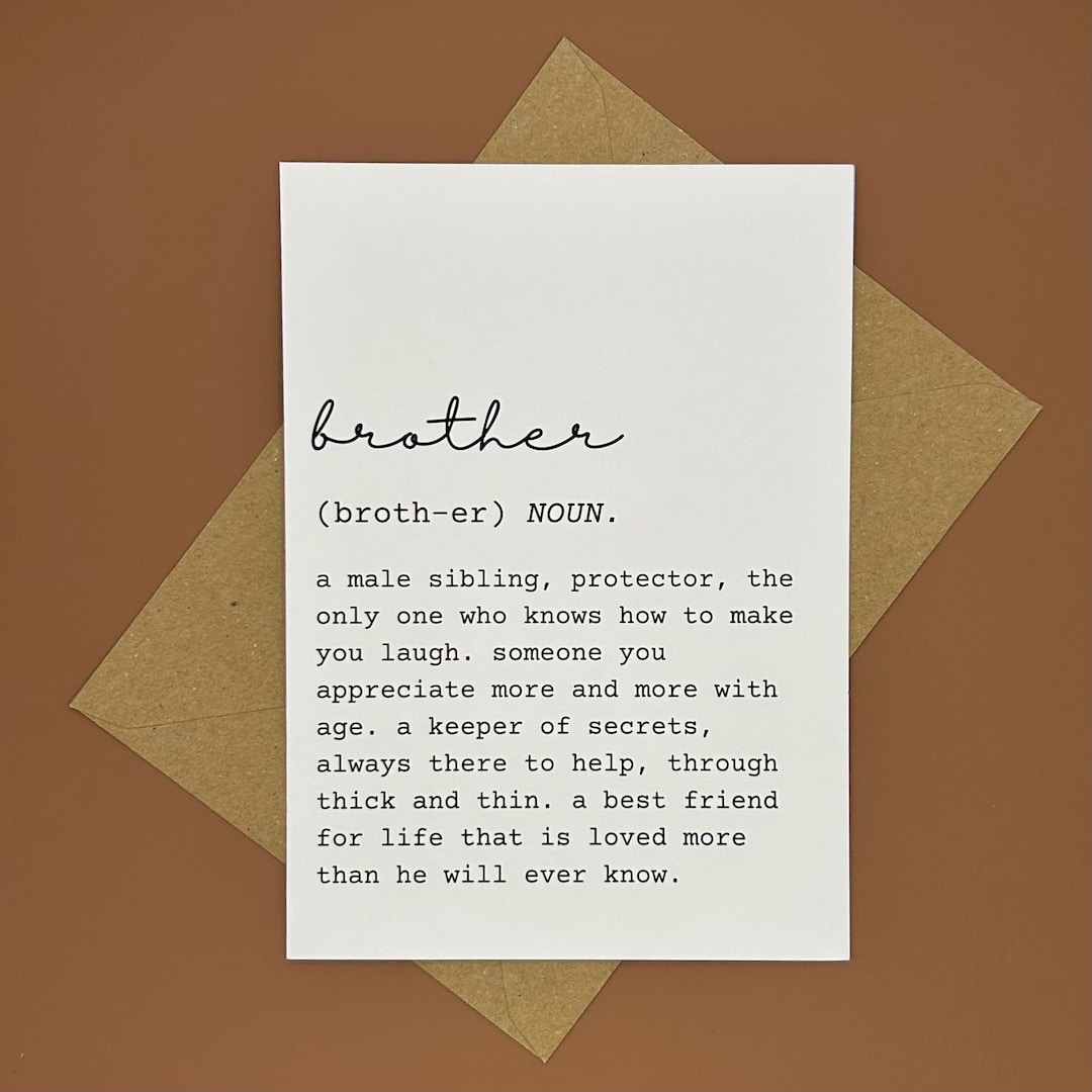 Brother Definition Greeting Card - Etsy