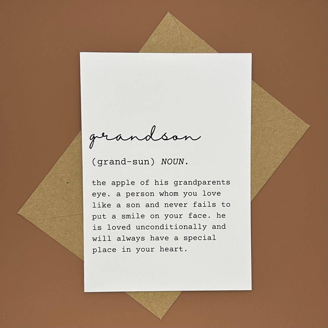 Grandson Definition Greeting Card - Etsy