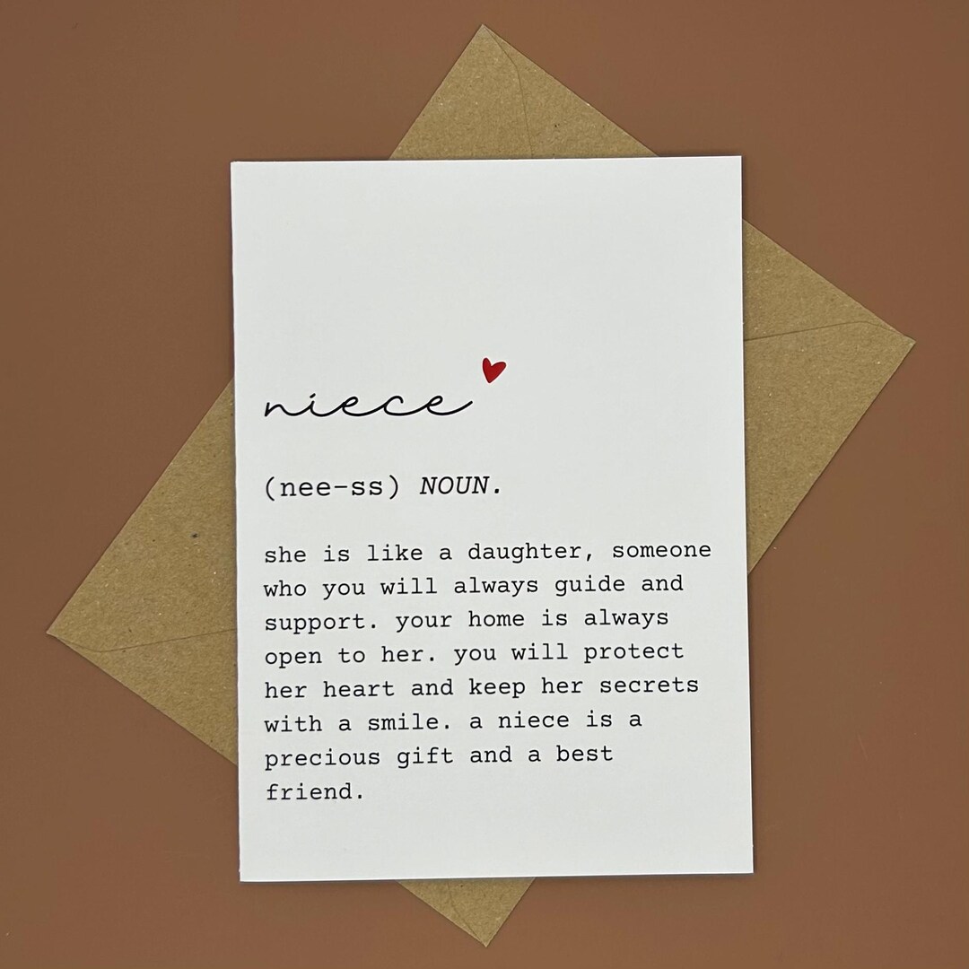 Niece Definition Greeting Card - Etsy