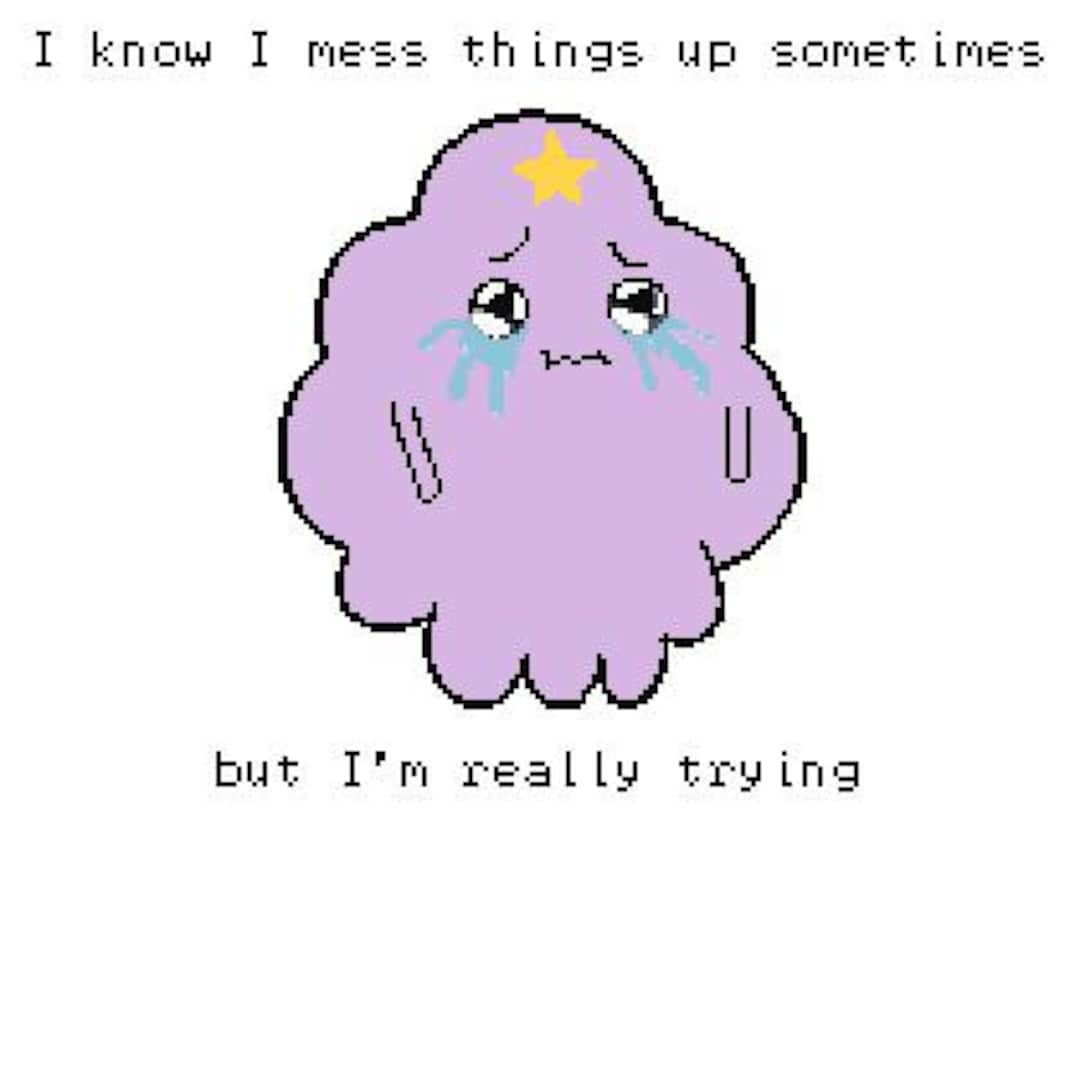 Lumpy Space Princess - I'm Really Trying Cross Stitch Pattern - Etsy