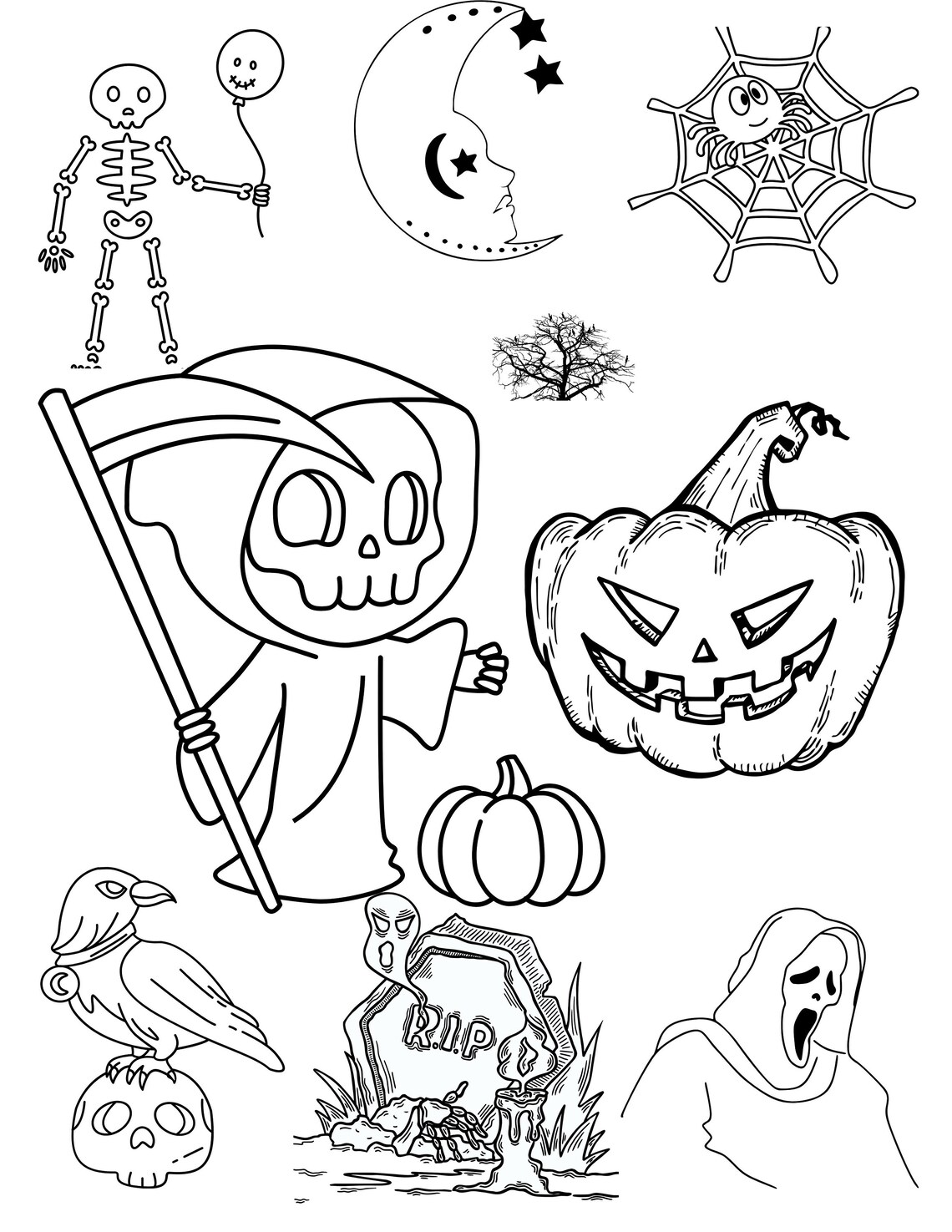 Spooktacular Halloween Coloring Pages: Ages 5-8 - Etsy