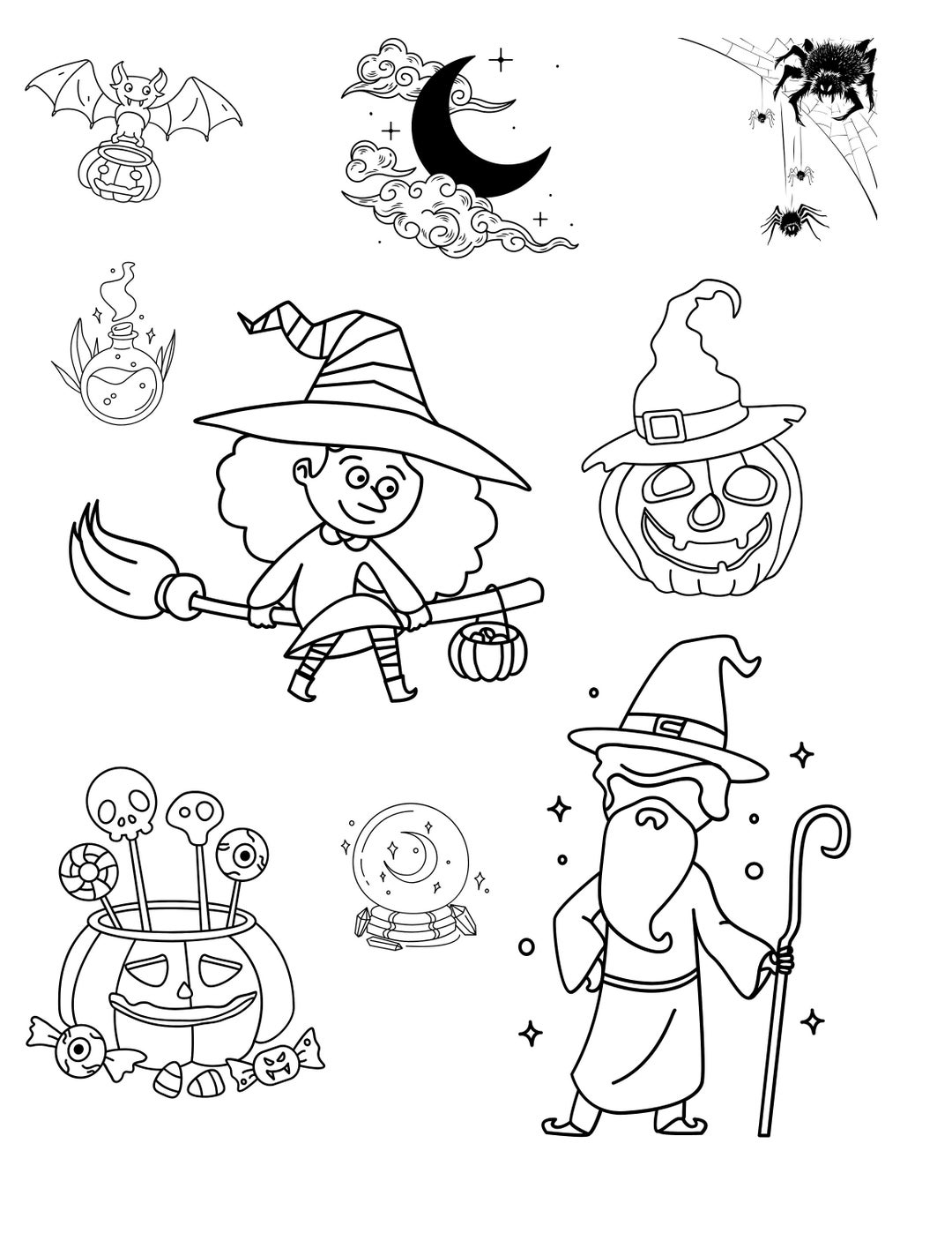 Spooktacular Halloween Coloring Pages: Ages 5-8 - Etsy