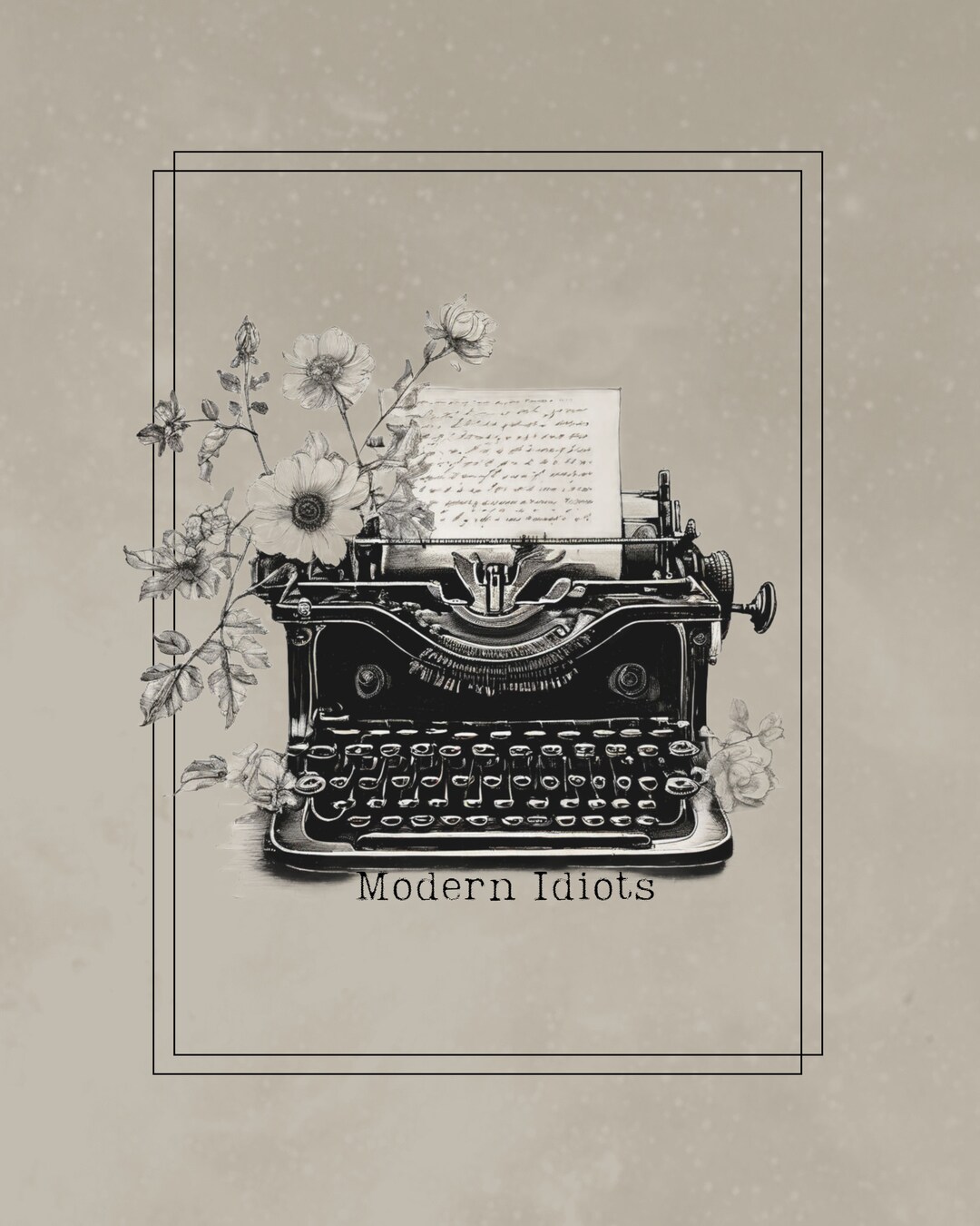 Typewriter Ttpd Poster Modern Idiots Fan Art Vintage Wildflowers Home ...
