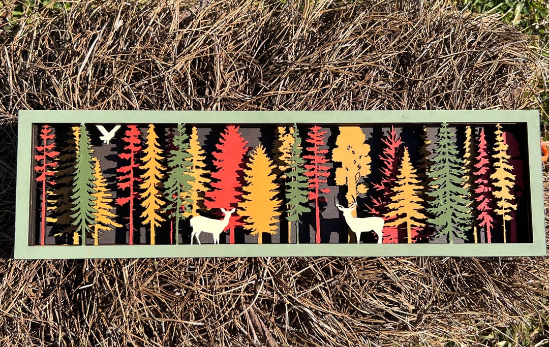 5 Layer Wood Table Top Deer Decor - Etsy