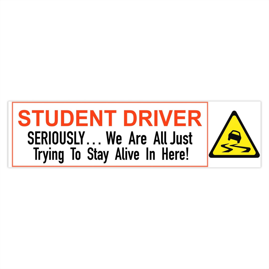 Student Driver Bumper Sticker - Etsy