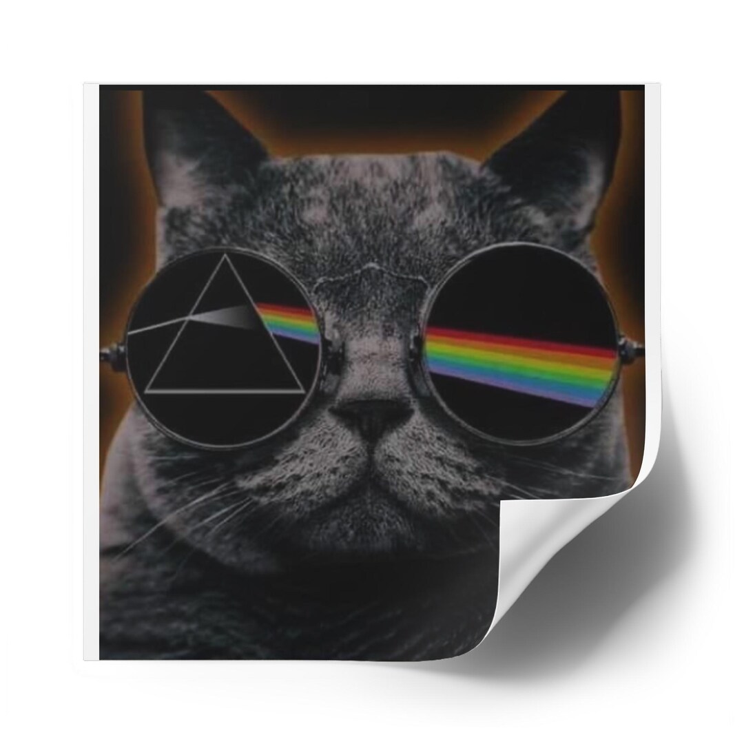 Groovy Glasses Pink Floyd Cat Dark Side of the Moon Rainbow 2, Decals ...