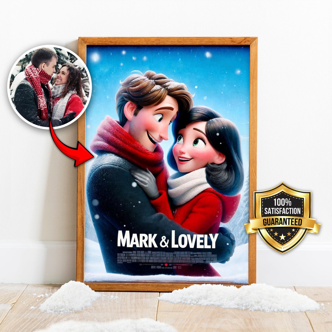 Personalized Couple Cartoon Portrait, Custom Cartoon Couple Portrait ...