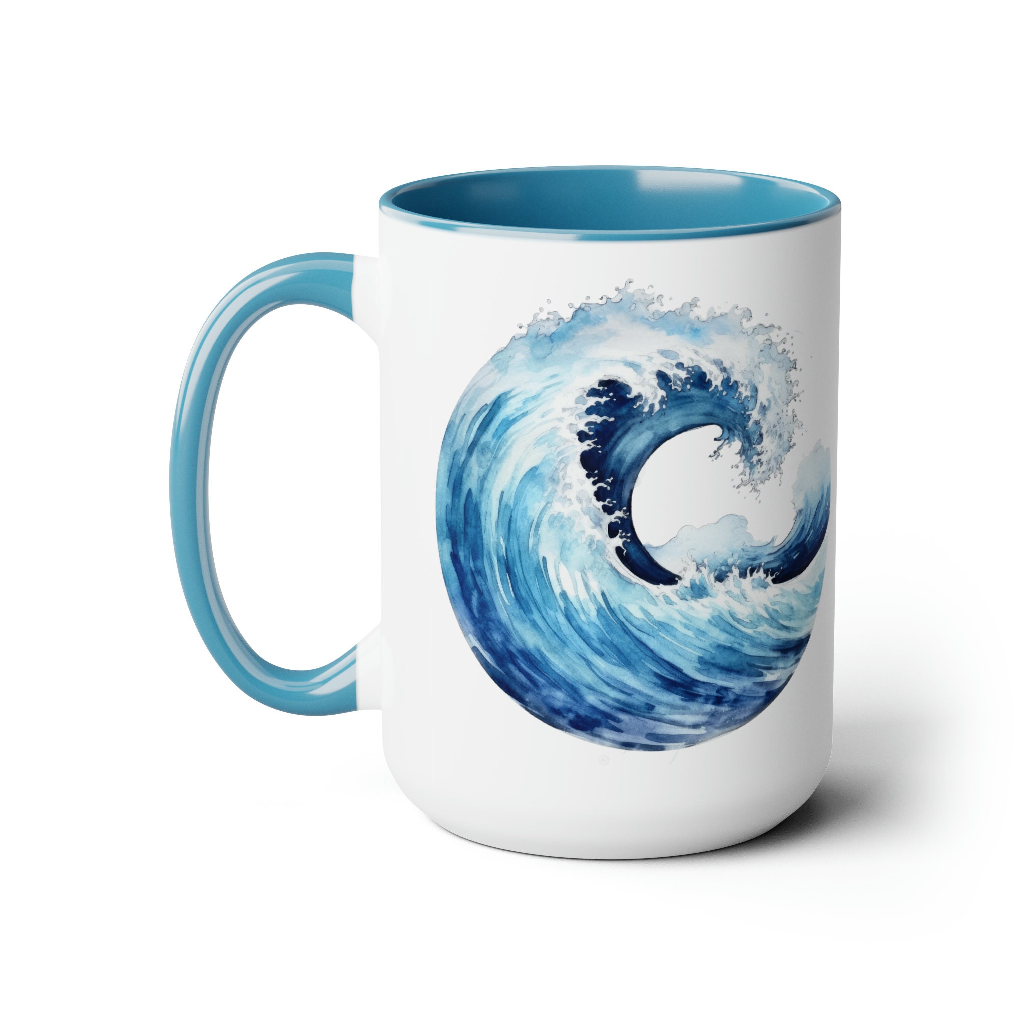 Wave Two-tone Coffee Mugs 15oz Wave Coffee Mug Wave Mug - Etsy