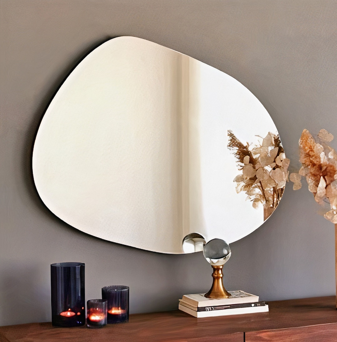 Asymmetrical Wall Mirror, Irregular Pond Mirror, Handmade Decor - Etsy