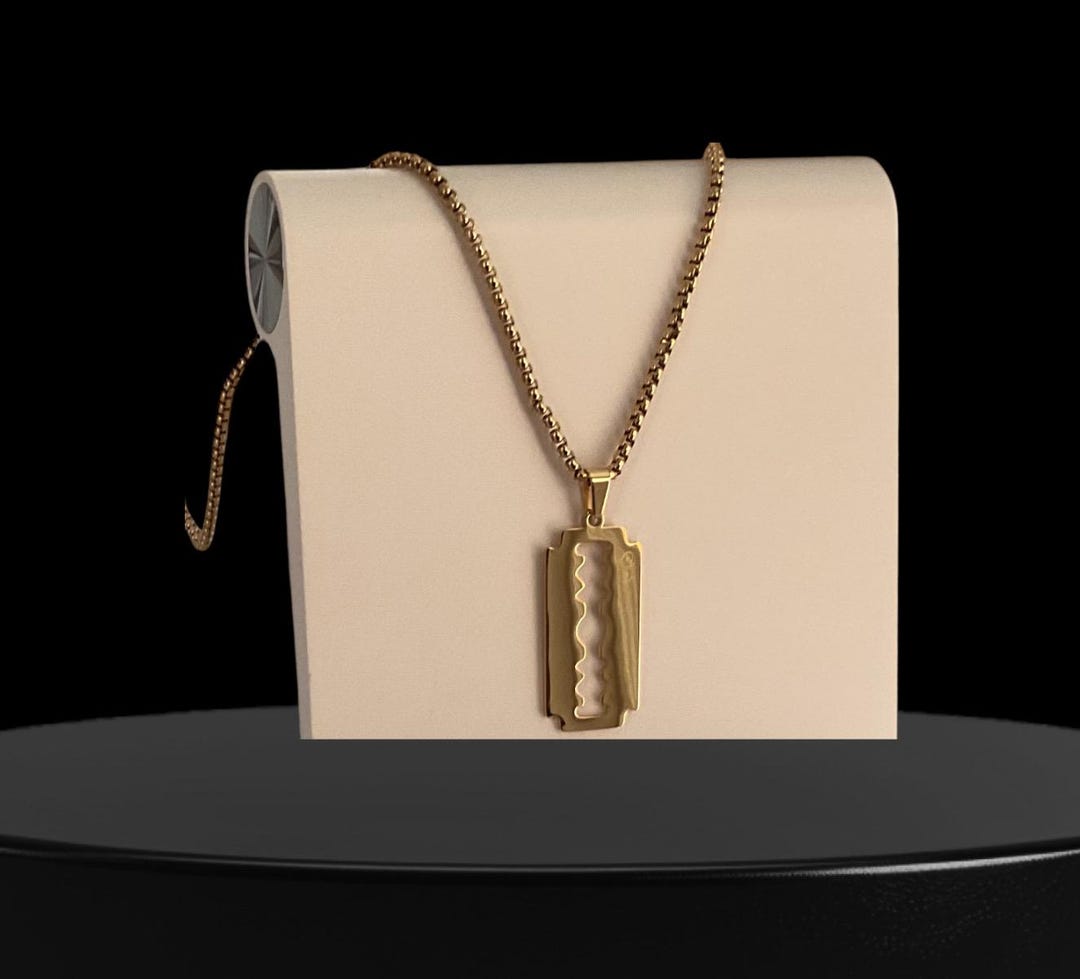 Punk Style Razor Blade Necklace - Etsy