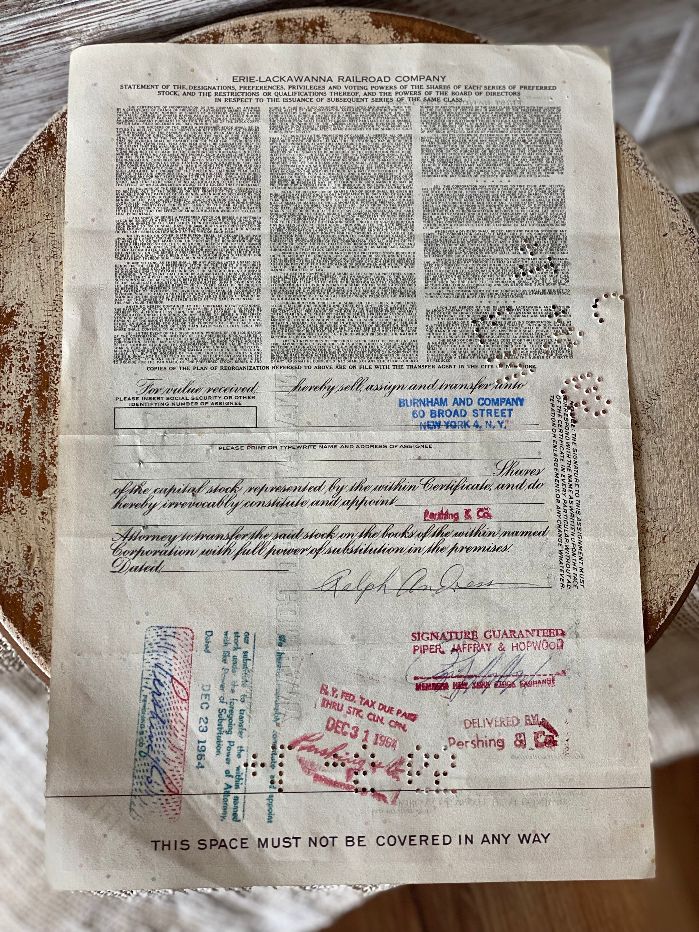 Old Railroad Paper Stock Certificate Vintage, Old Erie-lackawanna Stock ...