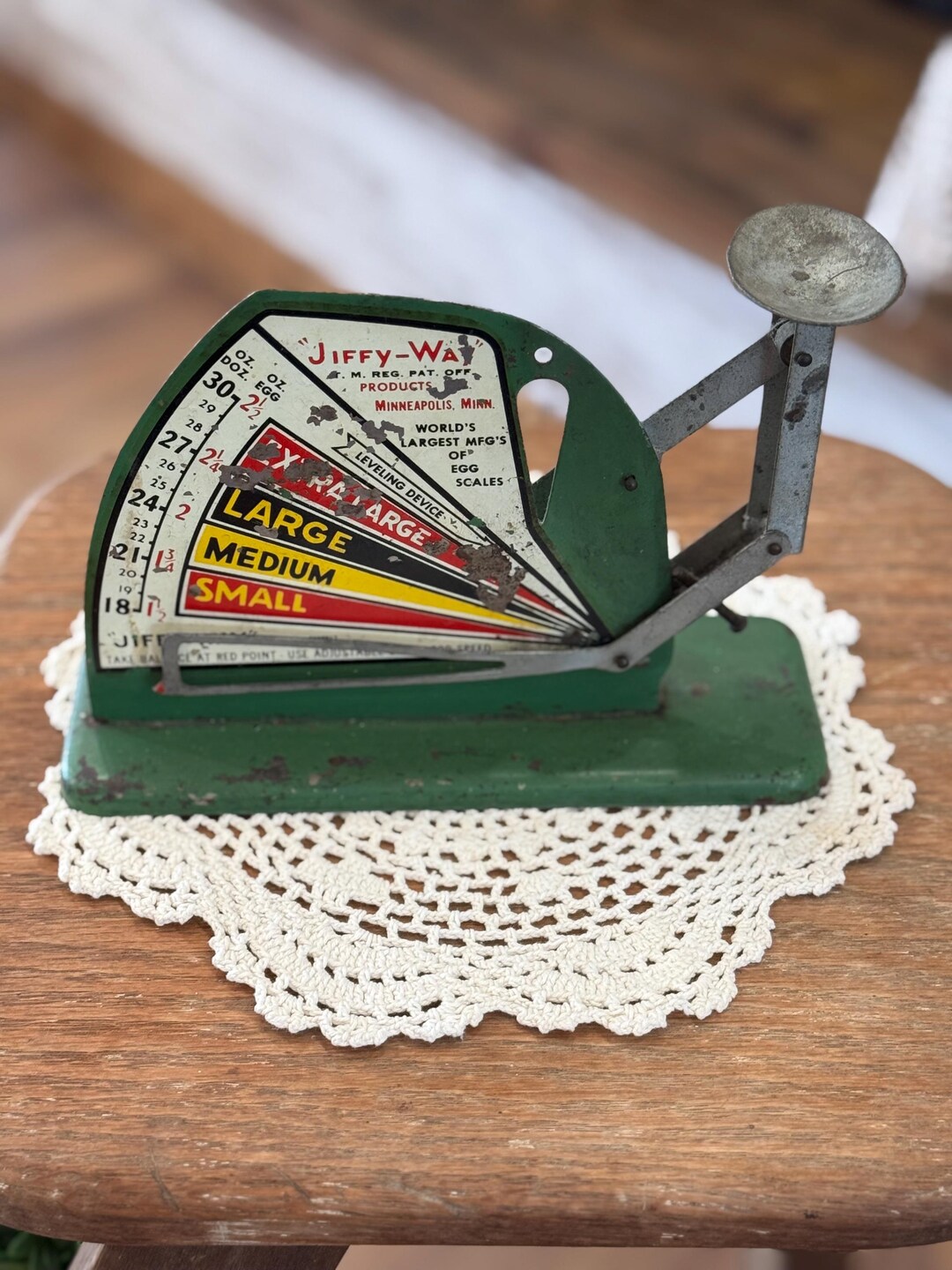 Old Jiffy-way Antique Egg Scale, Vintage Advertising Egg Scale, Green ...