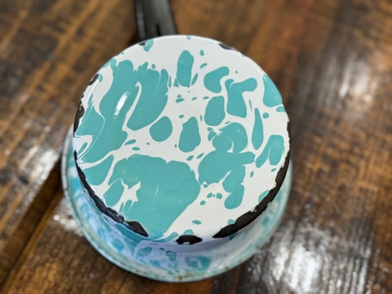 Vintage Robin Egg Blue Graniteware Pan W/ Handle, 5 1/2 Size, Small ...