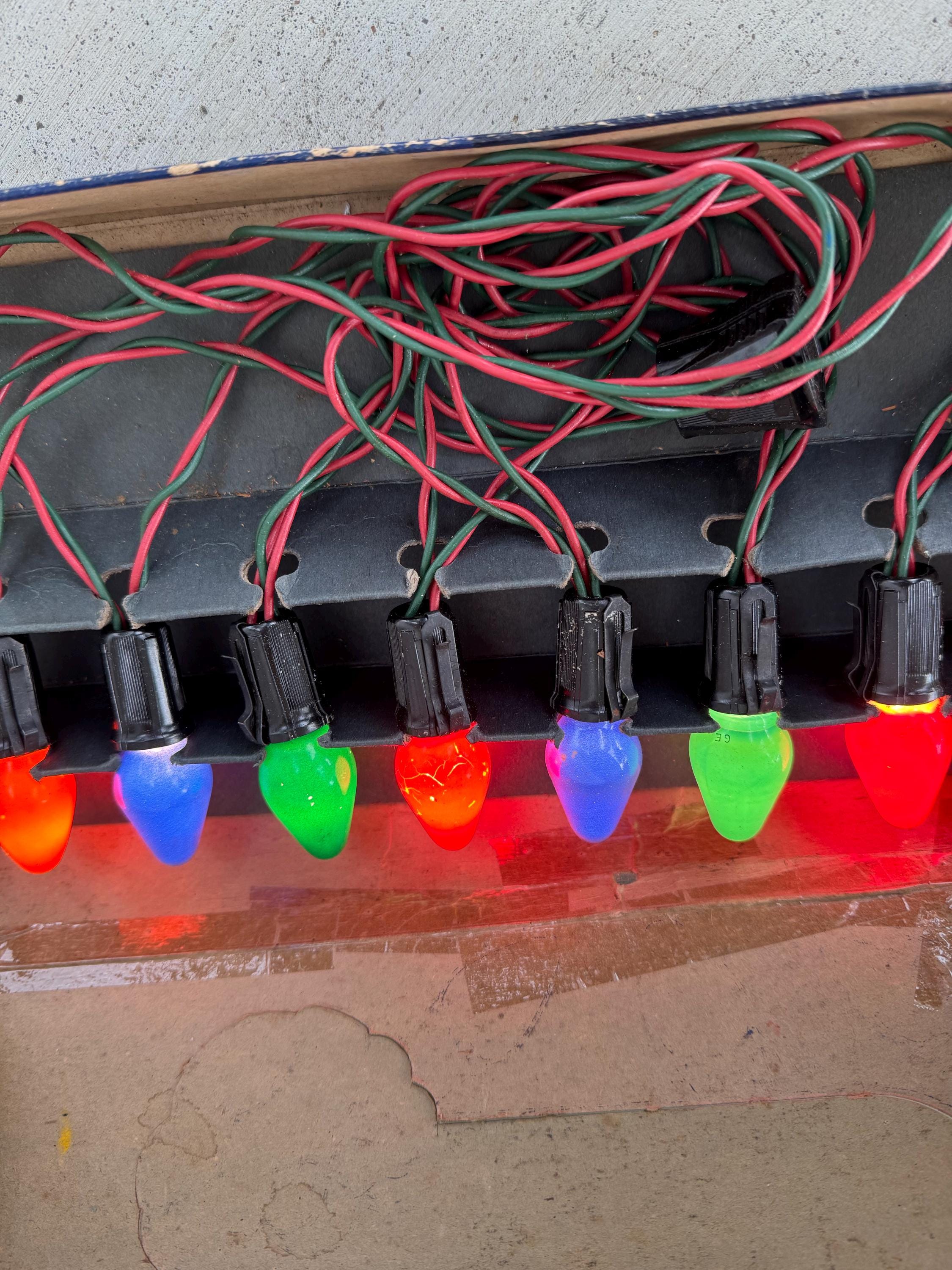 Vintage Christmas Royal Lights Set - LIGHTS WORK - 7 Candelabra ...